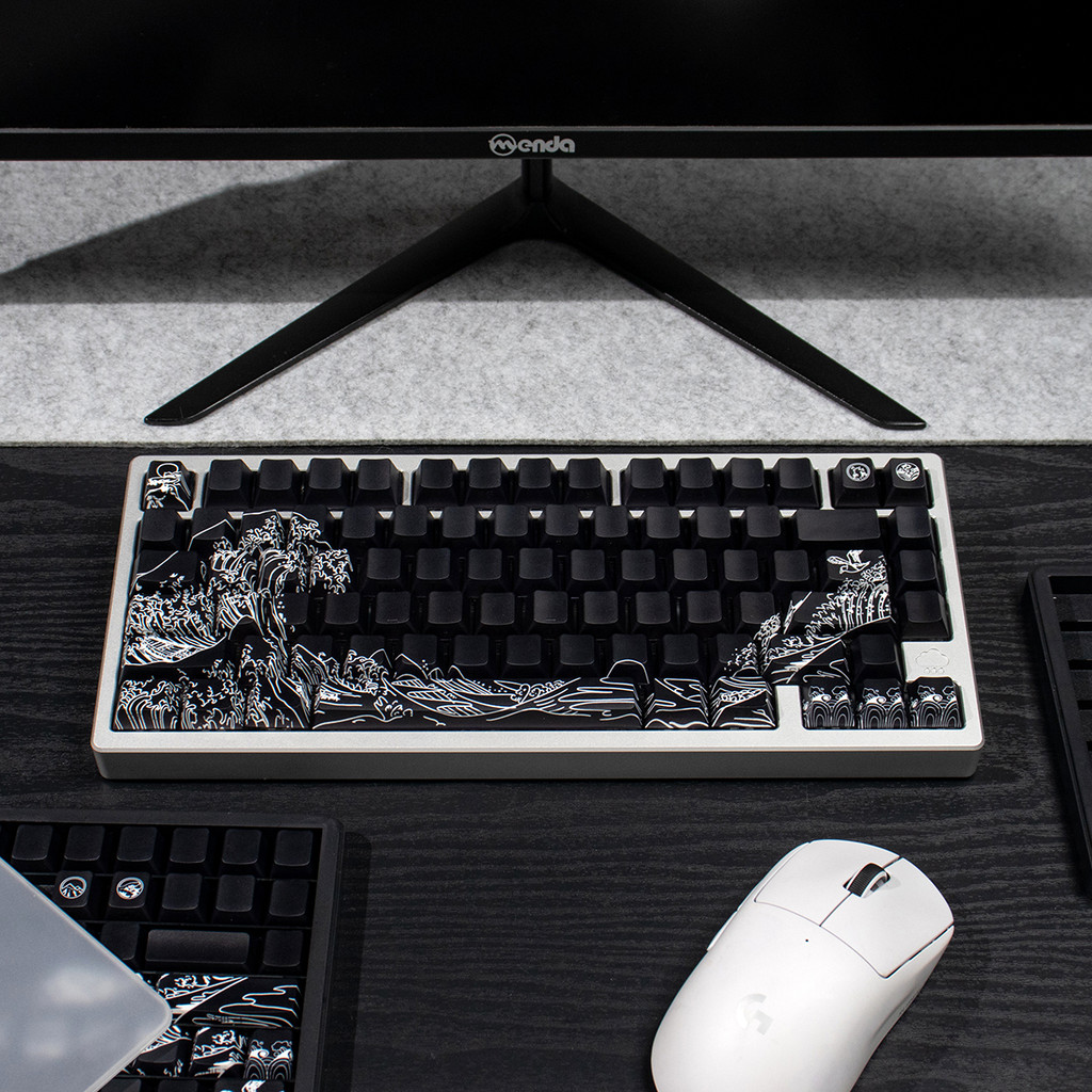 Japanese Wave Kanagawa Keycaps Side Light Through PBT Double shot ...