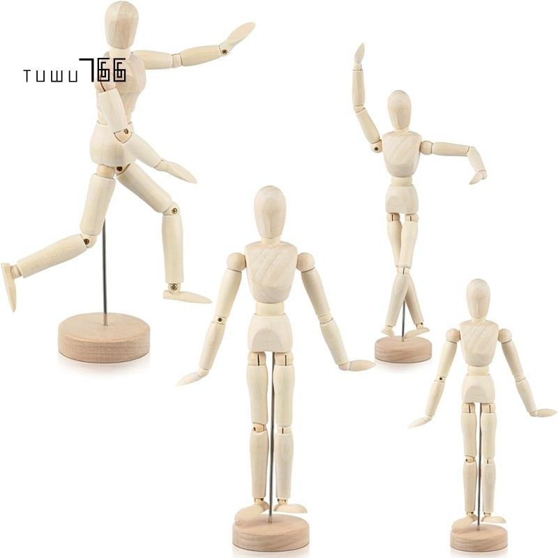 4 Pcs Posable Wooden Mannequin Figure Wood Human Model Drawing Figure ...