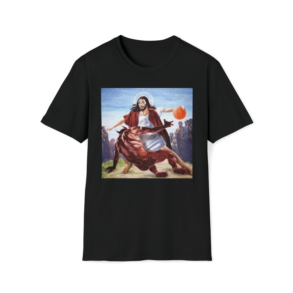 Funny Jesus Tshirt Jesus Vs Satan Jesus Playing Basketball Funny Jesus ...