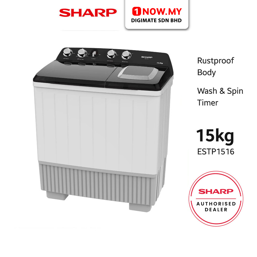 SHARP 15kg Semi Auto Washing Machine ESTP1516 | Normal / Gentle / Soak ...