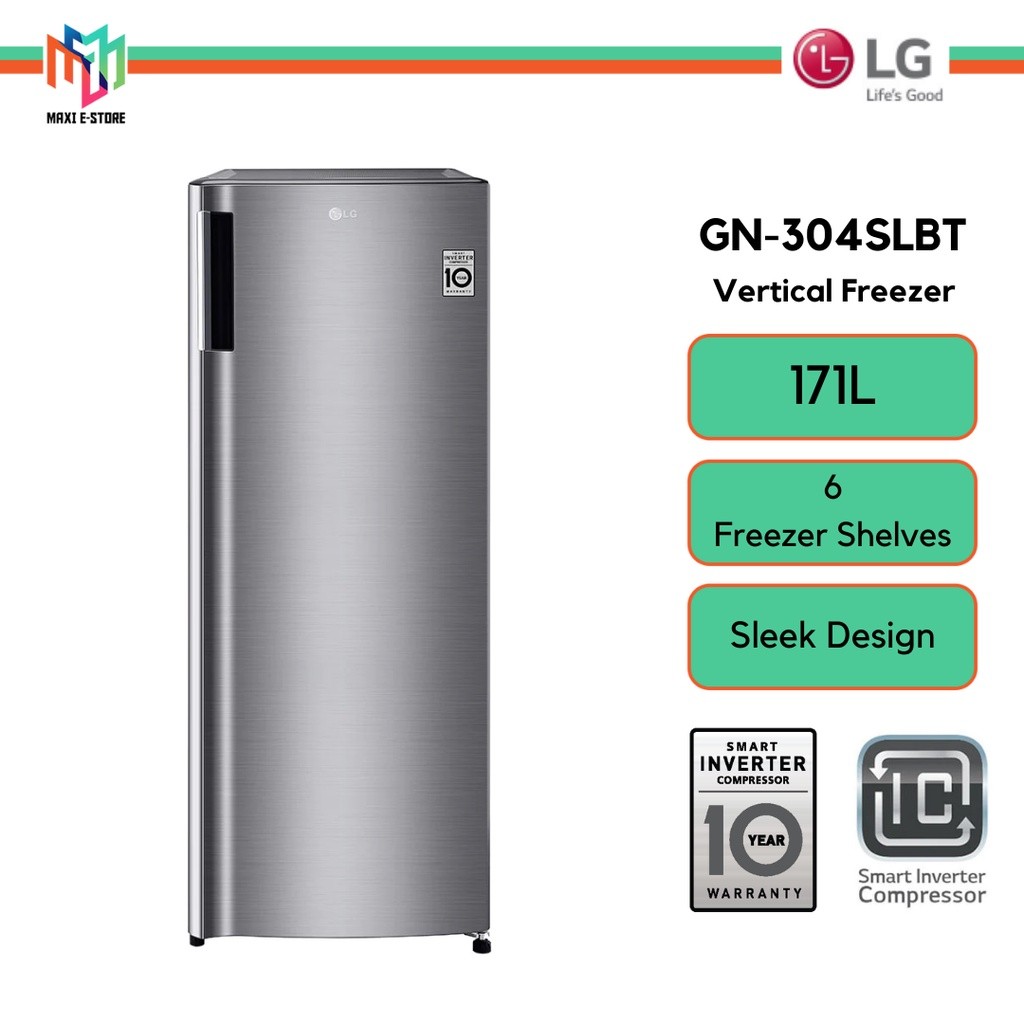 LG GN-304SLBT 171L Vertical Freezer with Smart Inverter Compressor ...