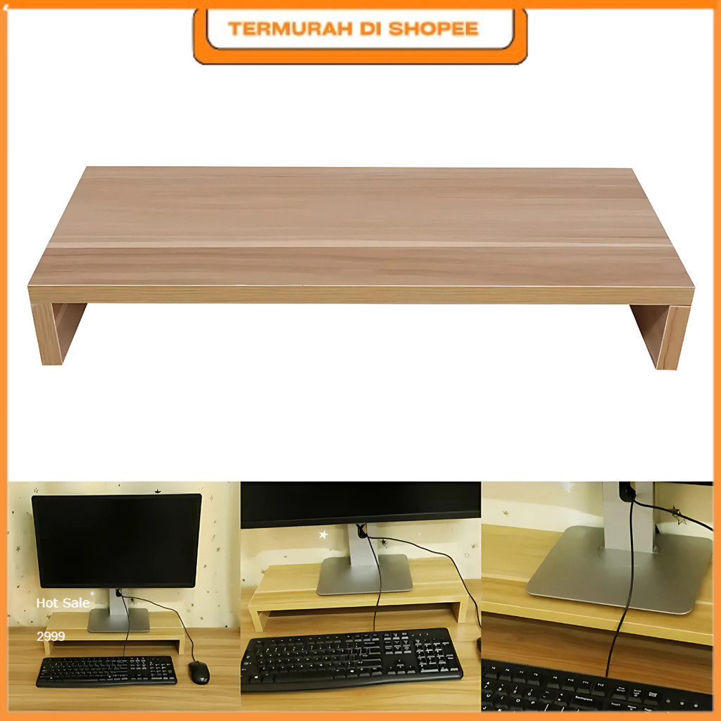 KAYU Long MONITOR STAND / WOODEN TABLE FOR TV, COMPUTER, LAPTOP ...