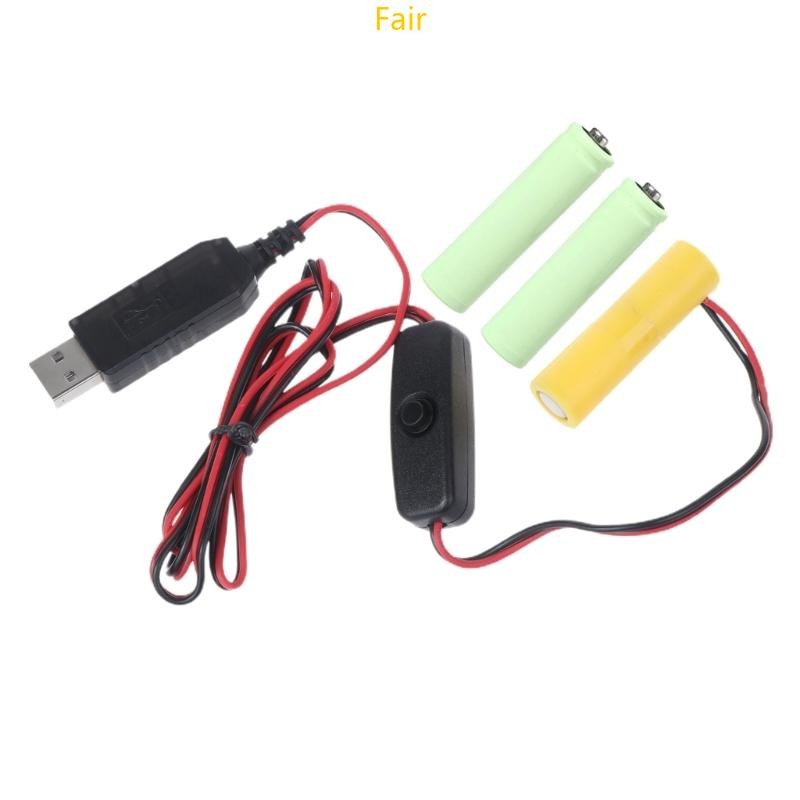 Fair Eliminators USB to 4 5V AAA LR03 Dummy Power Cable with Switch ...