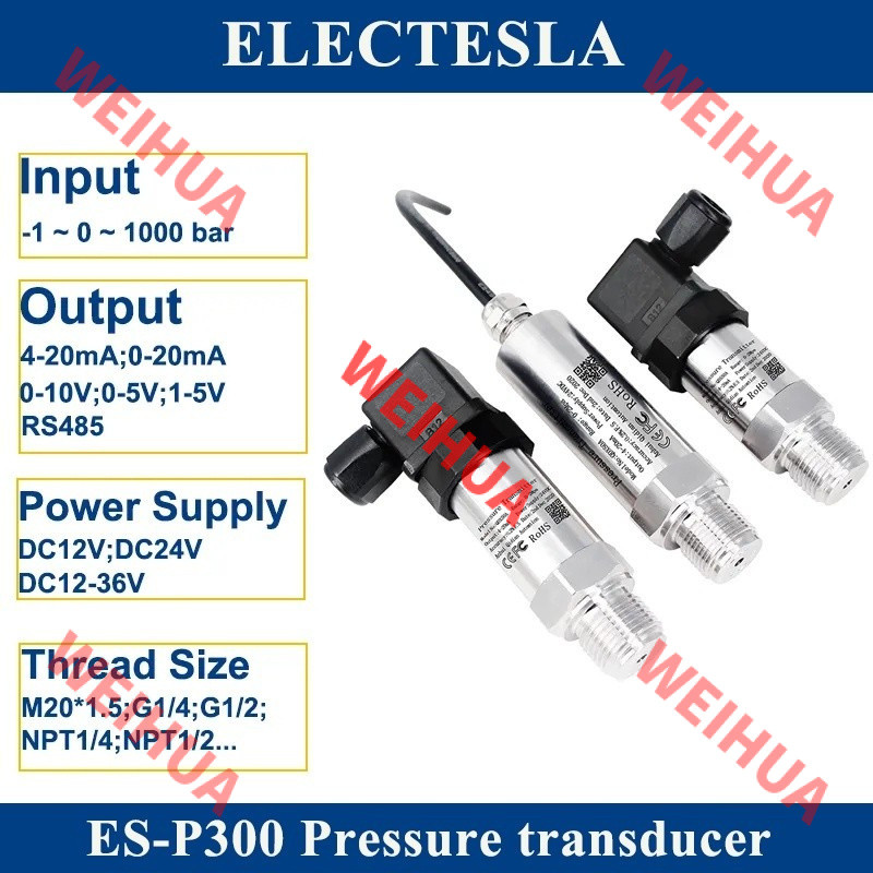 Pressure transmitter 1 bar, 10 bar, 20 bar, 4-20mA output for G1/4 two ...