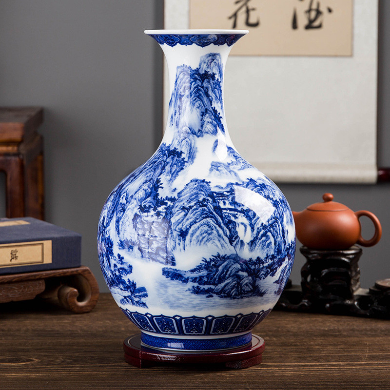 Jingdezhen Vas tembikar Porselin Biru dan Putih gaya Cina baru kaunter ...