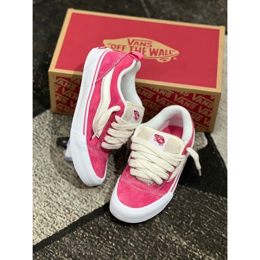 Kasut merah jambu gelap KNU kasut premium vans KNU Skool retro 'Pink ...