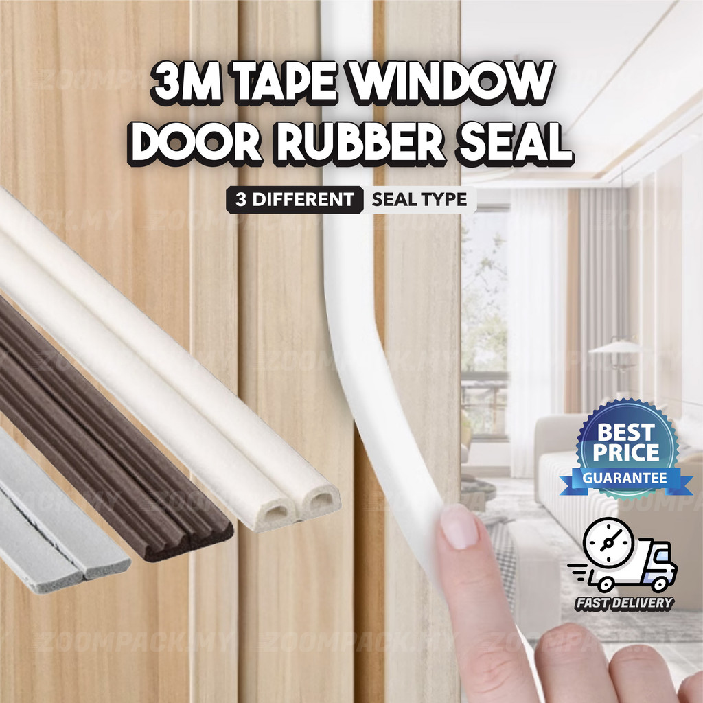 ZoomPack 3M Tape Window Seal Door Rubber Seal Strip Sound Proof Weather Bottom Gap Penutup ...