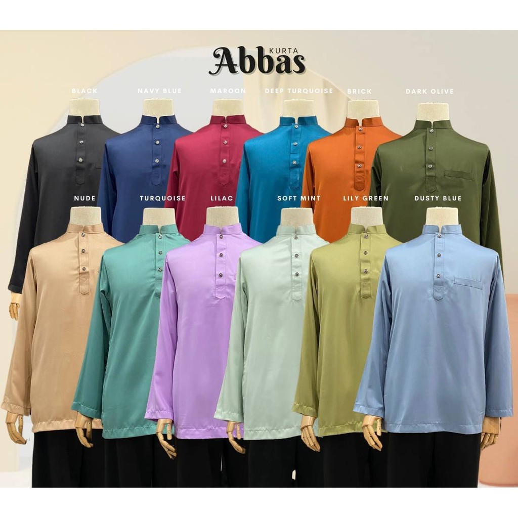 Kurta Abbas by Hauraa / Straight Cut / Butang Bulat / Smallsize ...