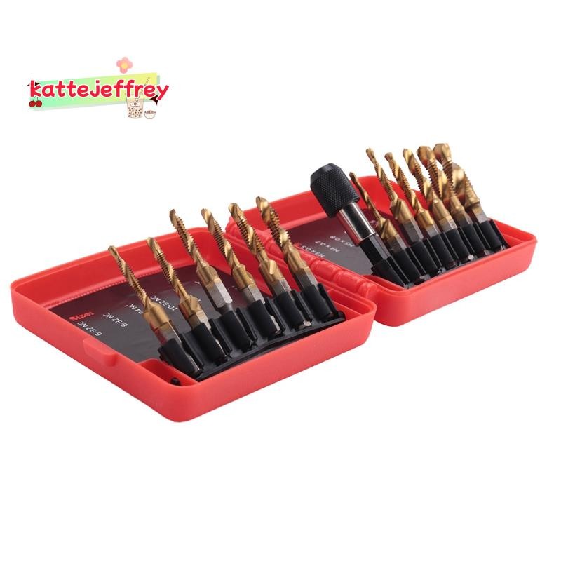 Titanium Combination Drill Tap Bit Set 13PCS SAE and Metric Tap Bits ...