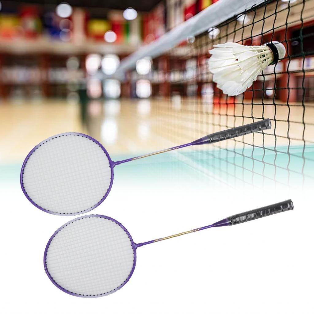 Badminton Racquets Set Lightweight Racket 2 Pcs Skidproof Handle with ...