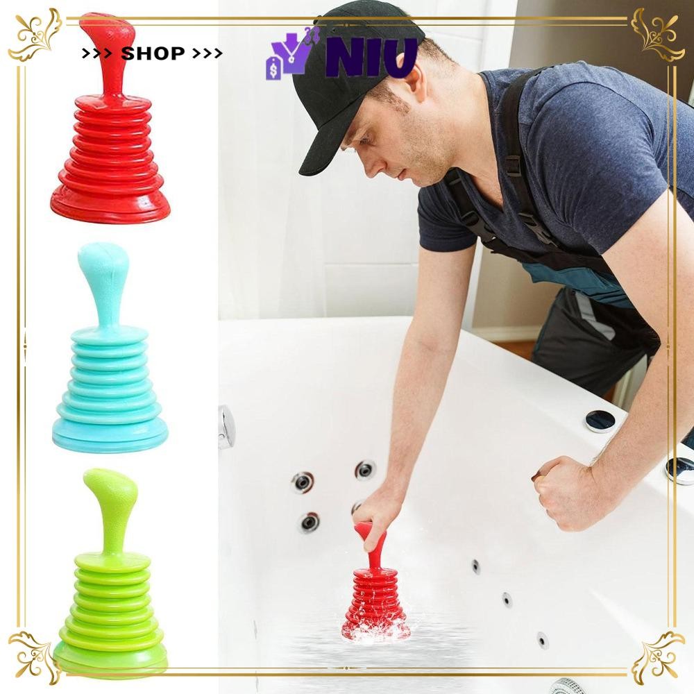 NIU Drainage Plunger, With Large Bellow Drain Unblock Bathroom Powerful ...