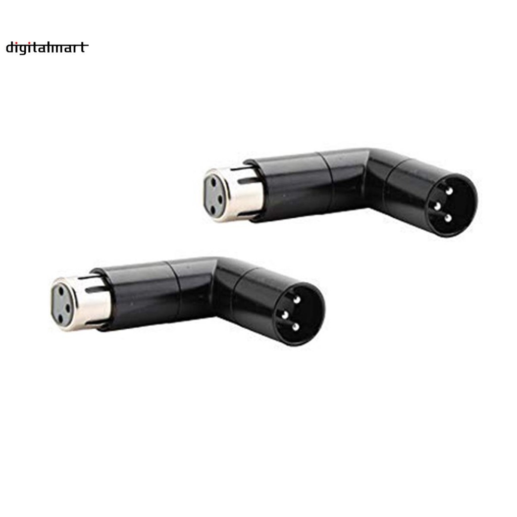 2Pcs Rotatable XLR Angle Adapter XLR Microphone Cable Adapter with 4 ...