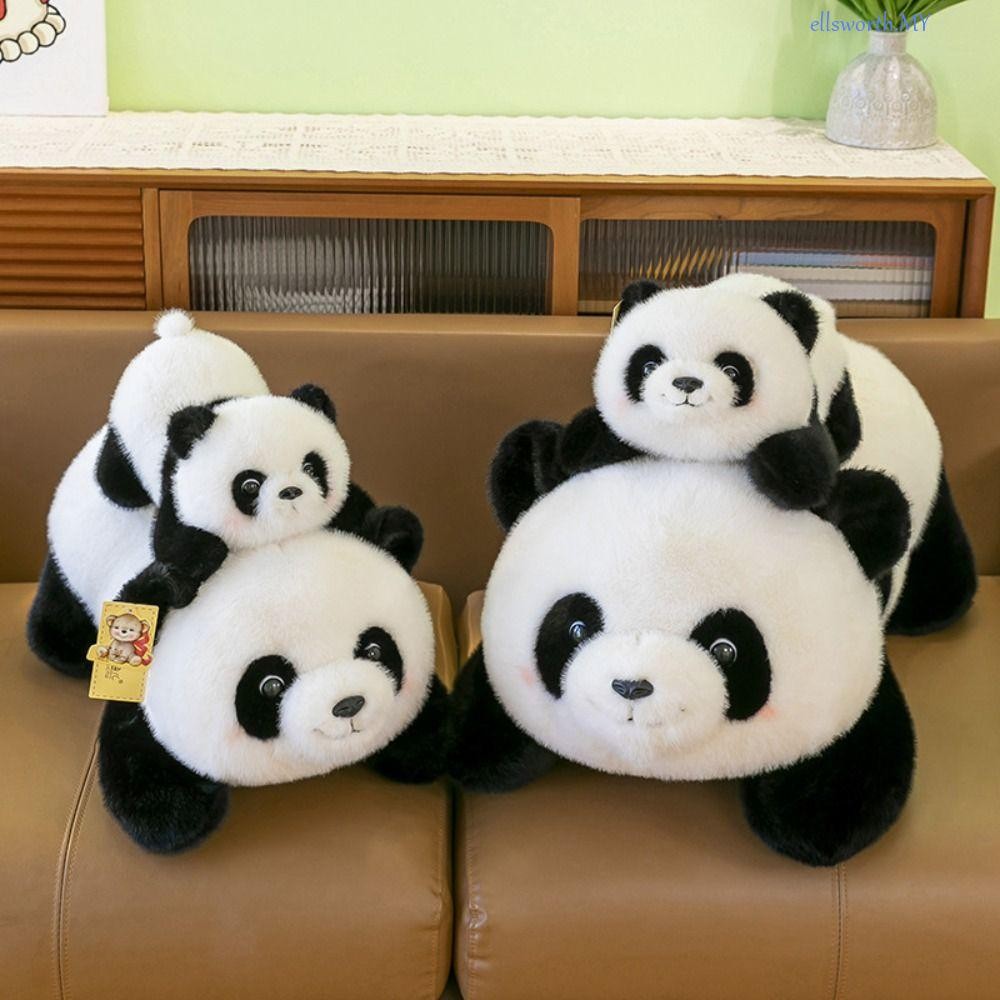 ELLSWORTH Panda Plush Toys, Cartoon Fluffy Panda Stuffed Doll, Kawaii ...