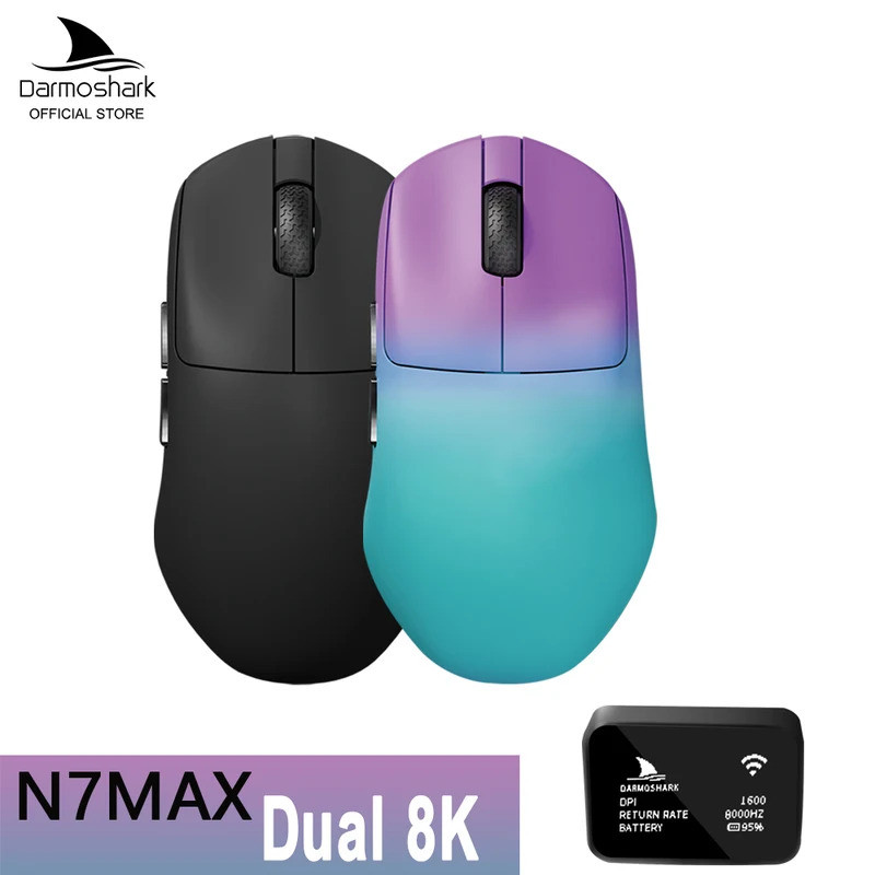 Darmoshark N7 MAX Gaming Mouse Wireless Double 8K PAW3950 Sensor ...