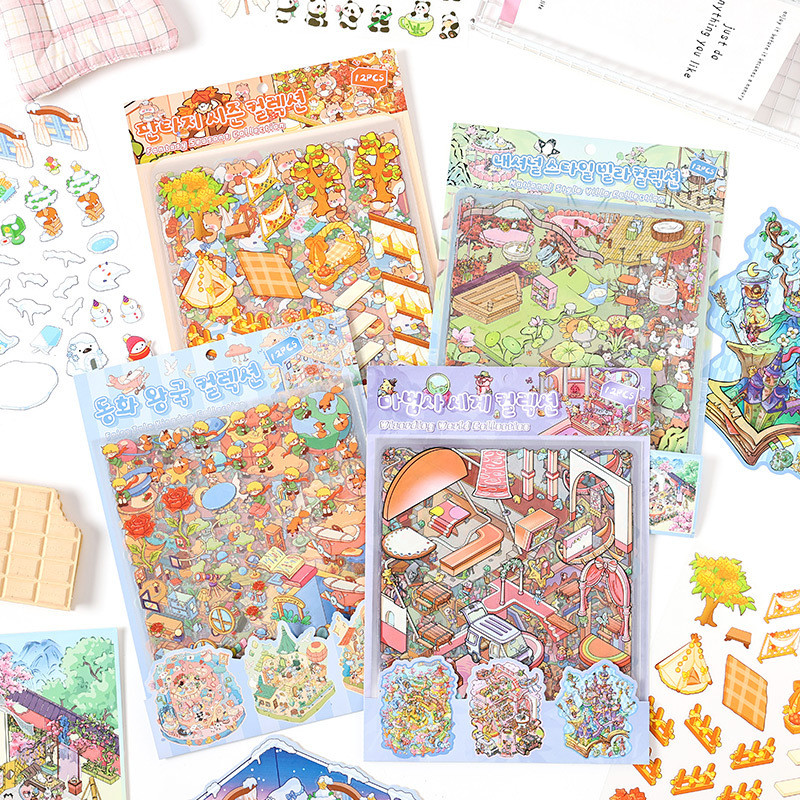 ENWEI 12 Pcs [Large 3D Sticker Collection Series] Landscape Stickers ...