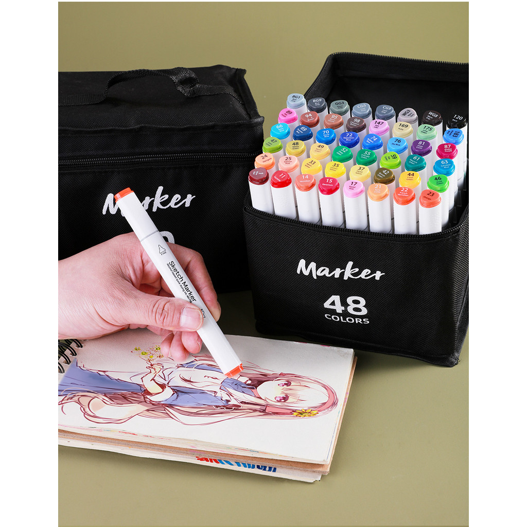 Pen Penanda Dwi Petua Berasaskan Minyak Seni Kering Pantas Lukisan ...