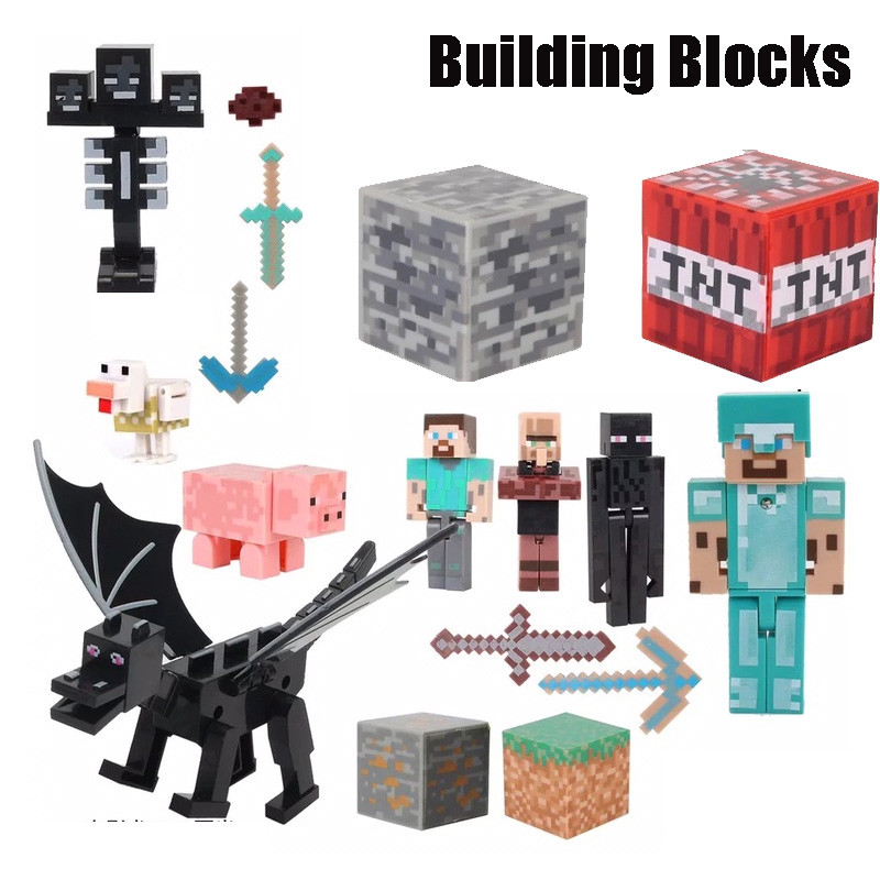 Minecraft Action Figure Model Minecraft Building Blocks Toy Decorative ...