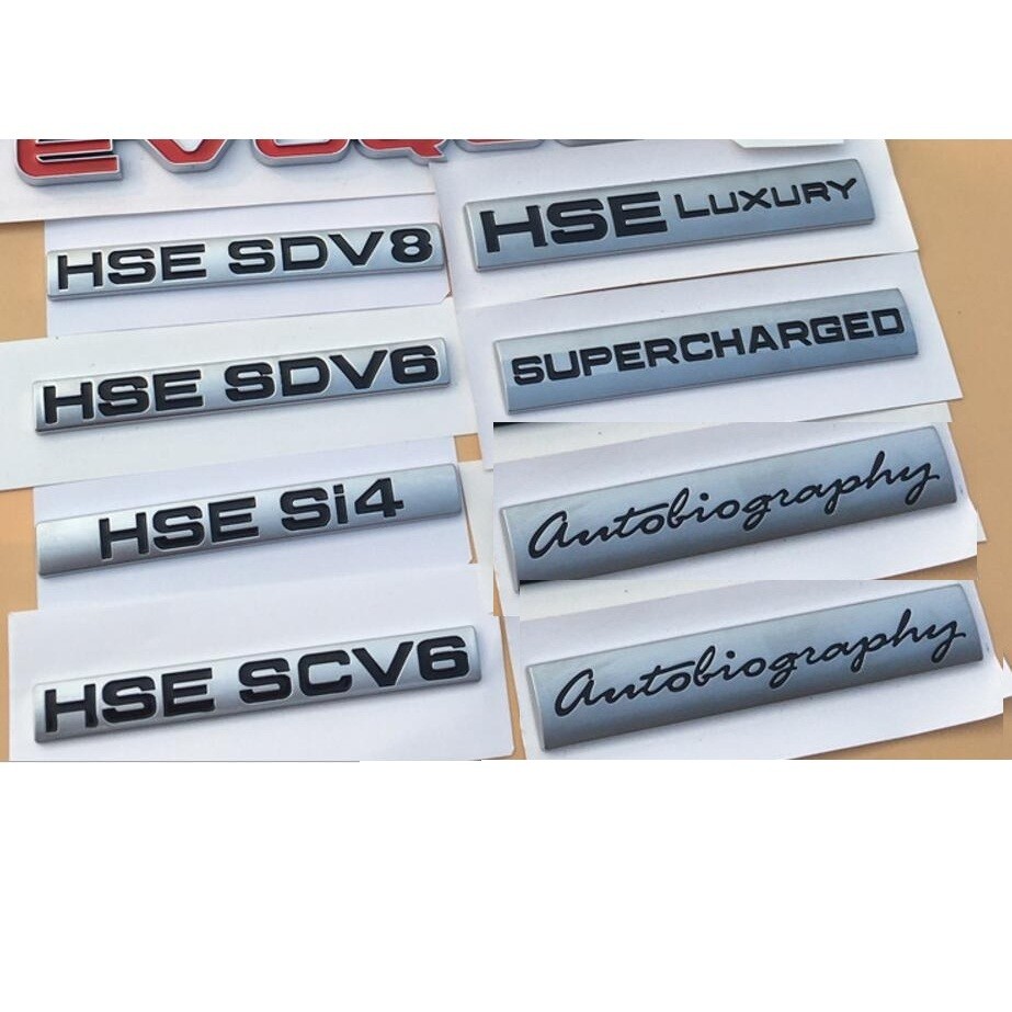 Trunk Letters HSE SDV8 SDV6 Si4 SCV6 LUXURY SUPERCHARGED Autobiography ...