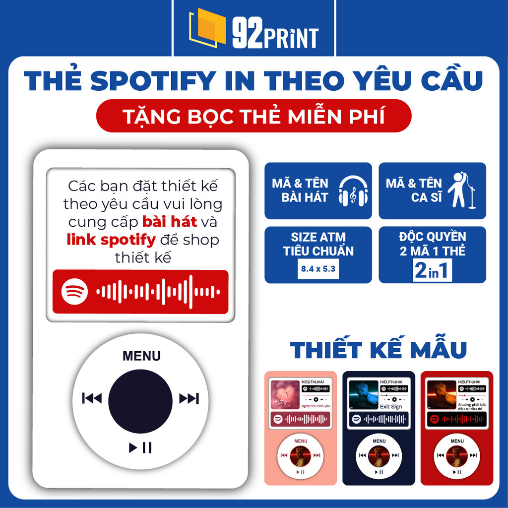 Exclusive Spotify Cards, Custom Printed Cards from 5 Cards, Free Cover ...