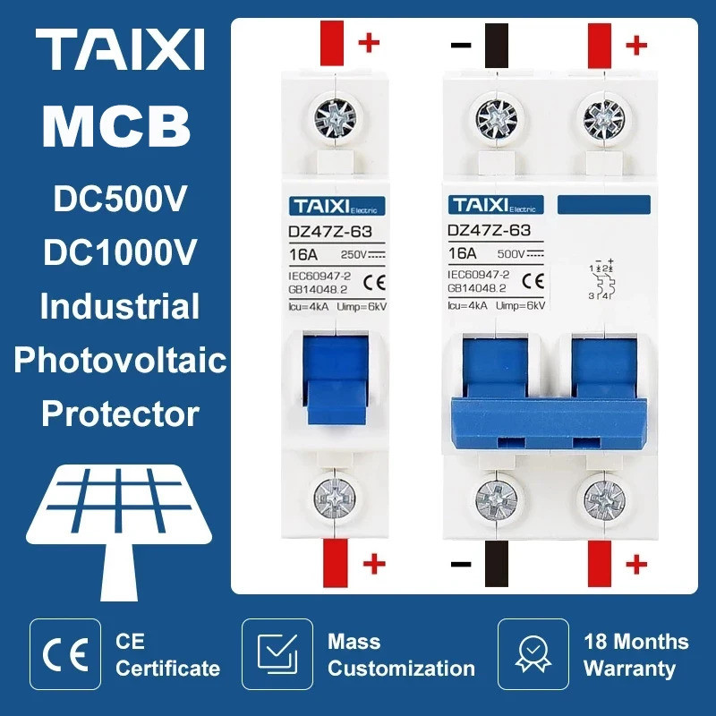 Solar Energy PV MCB DC 1000V Mini Circuit Breaker 2P 100A 500V Photovoltaic Power Generation ...