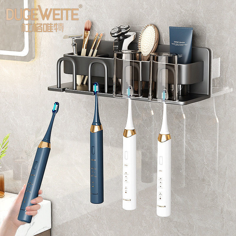 [Ready Stock] Toilet Perforation-Free Toothbrush Rack Wall-Mounted ...