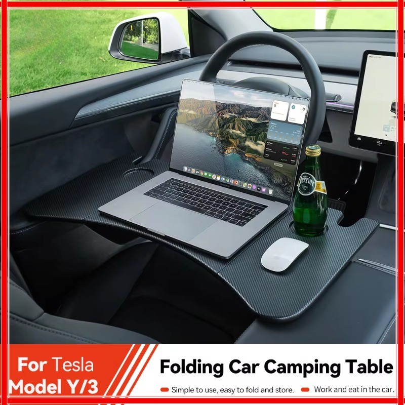 Table Desk For Tesla Model 3 2024 Car Steering Wheel Laptop Tray Food ...