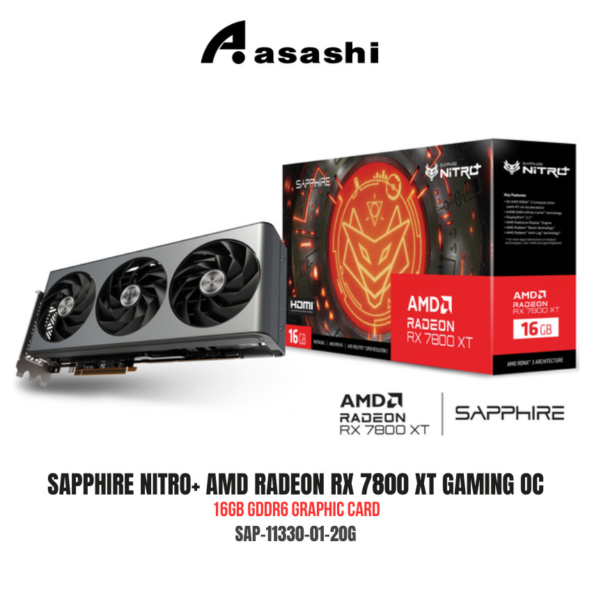 SAPPHIRE NITRO + AMD Radeon RX 7800 XT GAMING 16GB GDDR6 GRAPHICS CARD ...