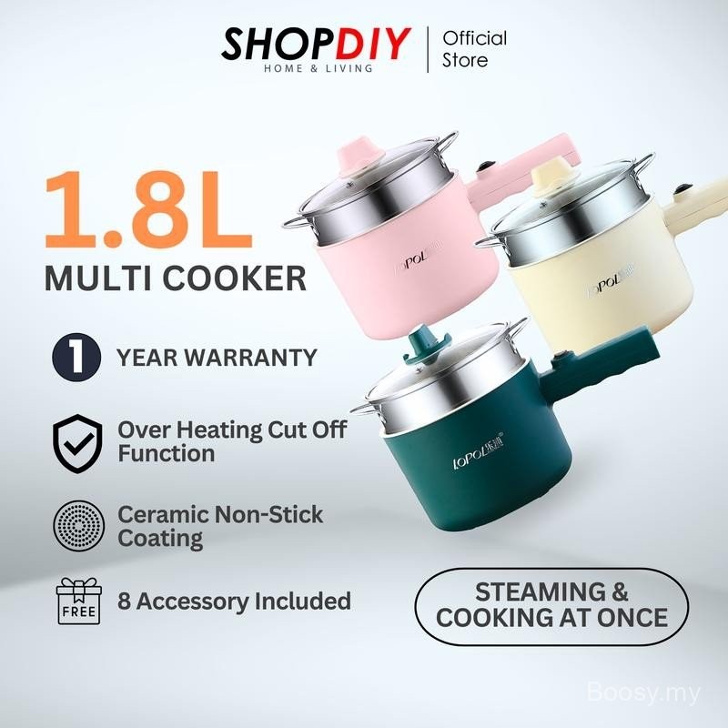 SHOPDIY【 FREE GIFT】1.8L Ceramic Coating Periuk Mini Elektrik Lopol ...