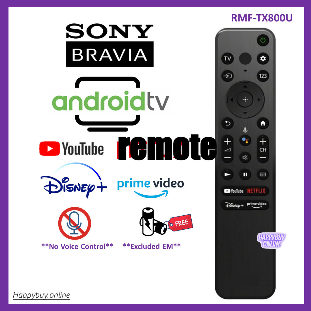 Sony QLED Android Smart TV Remote Control RMF-TX800U Sony Bravia ...
