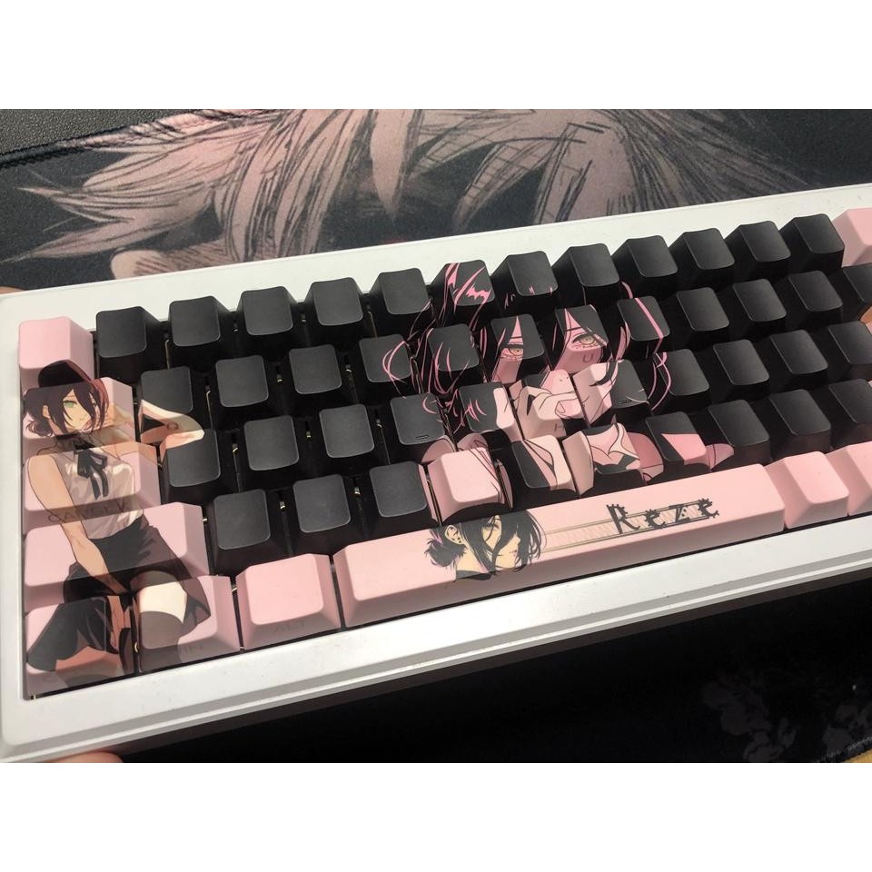 Reze Keycap Cherry Profile 70/105/118 Keys PBT Five-sided Dye ...
