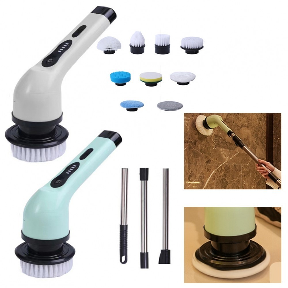 Cordless Electric Cleaning Brush with LED Display and Multiple Brush ...