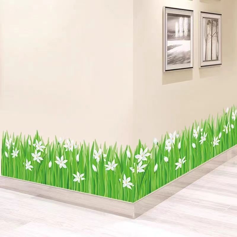 Self-adhesive Baseboard Green Grass Sticker Waterproof Waistline ...