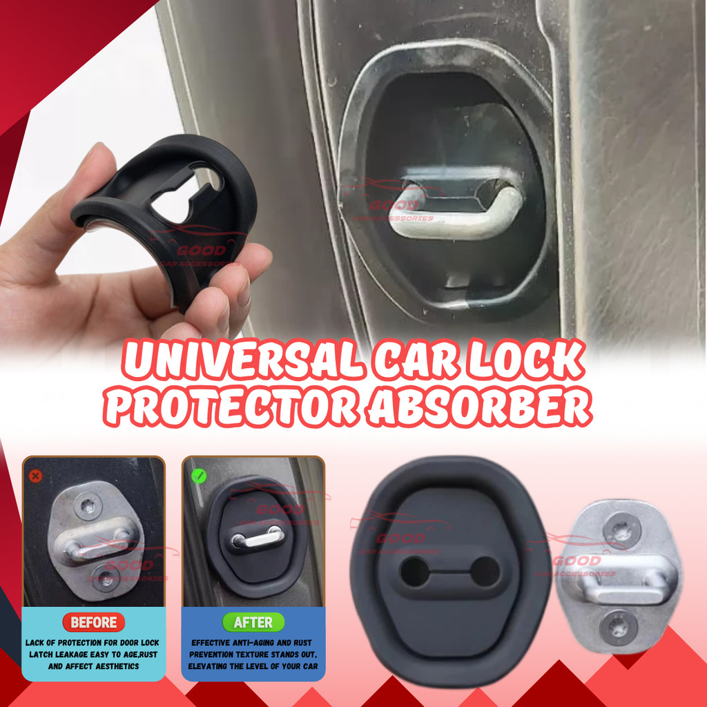 Car Door Lock Cover Silicone Rubber Protector Door Lock Buckle Shock ...