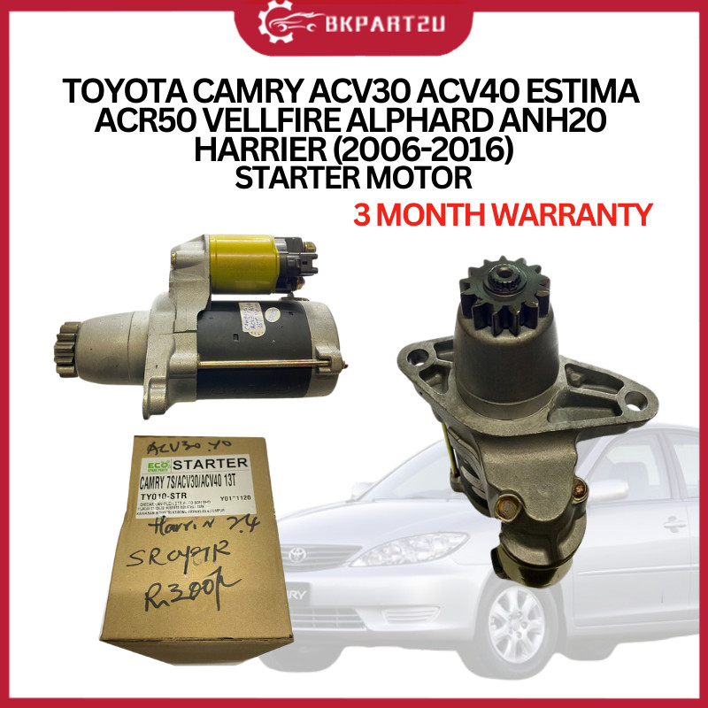 TOYOTA CAMRY ACV30 ACV40 ESTIMA ACR50 VELLFIRE ALPHARD ANH20 HARRIER (2006-2016) STARTER MOTOR 3 ...