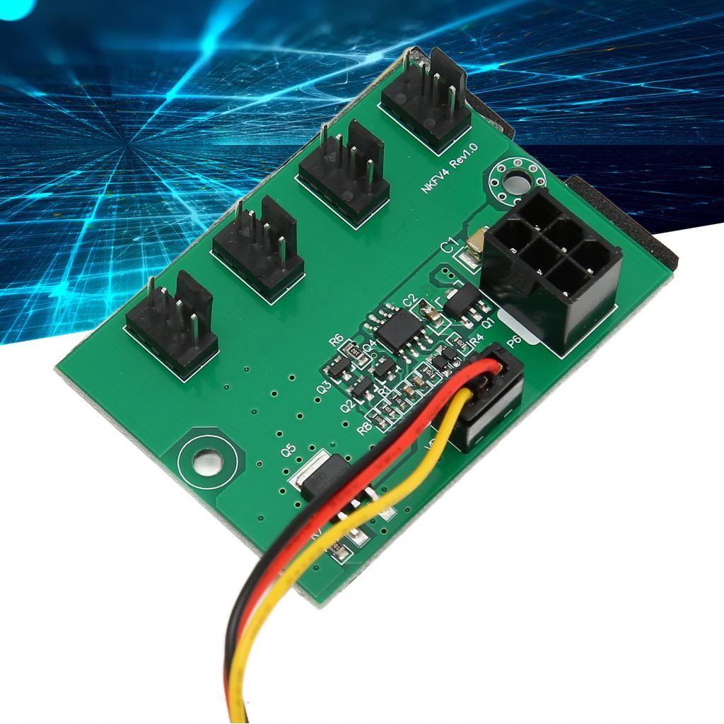 Flyingshop PC Fan Speed Controller Splitter Flexible 4 Way PWM DC 12V ...