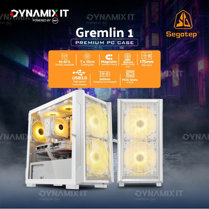 Segotep GREMLIN 1 Airflow Tempered Glass Micro-Tower ATX PC Case ...