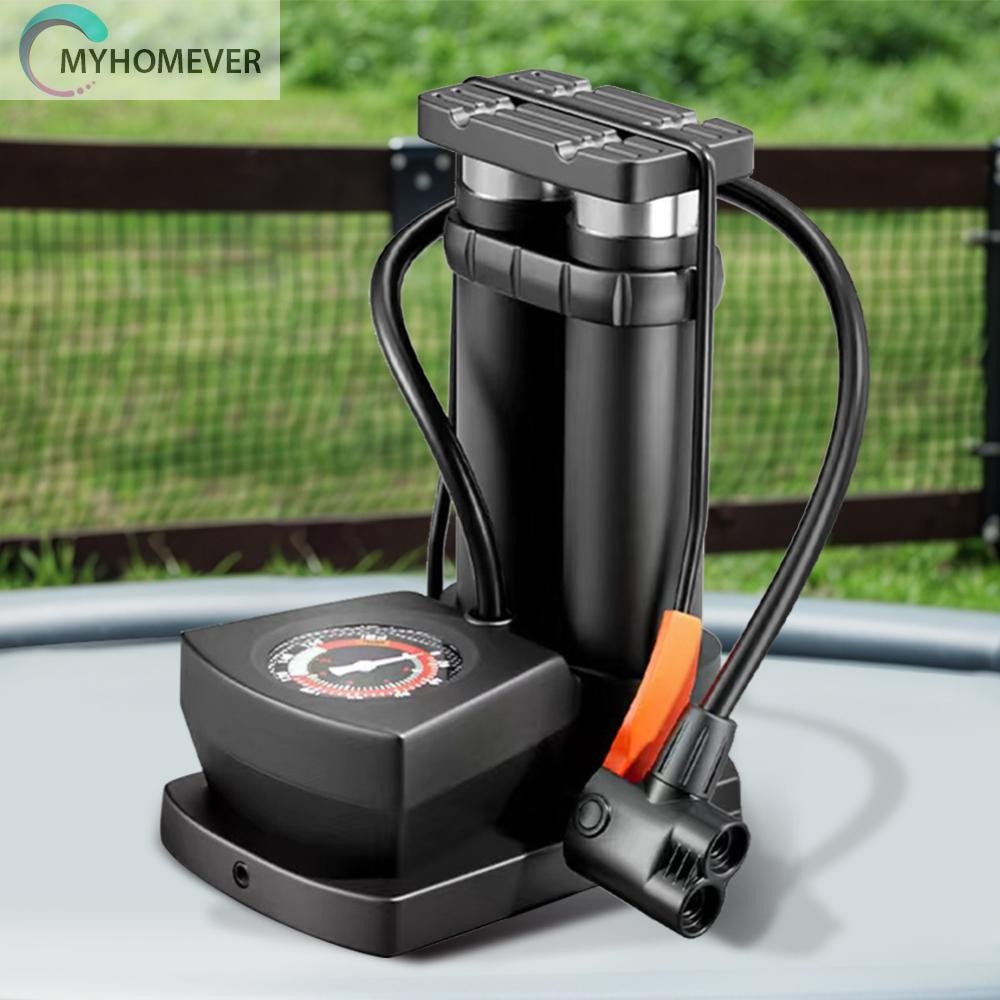 High Pressure Foot-Activated Floor Pump with Gauge for Bikes Ball ...