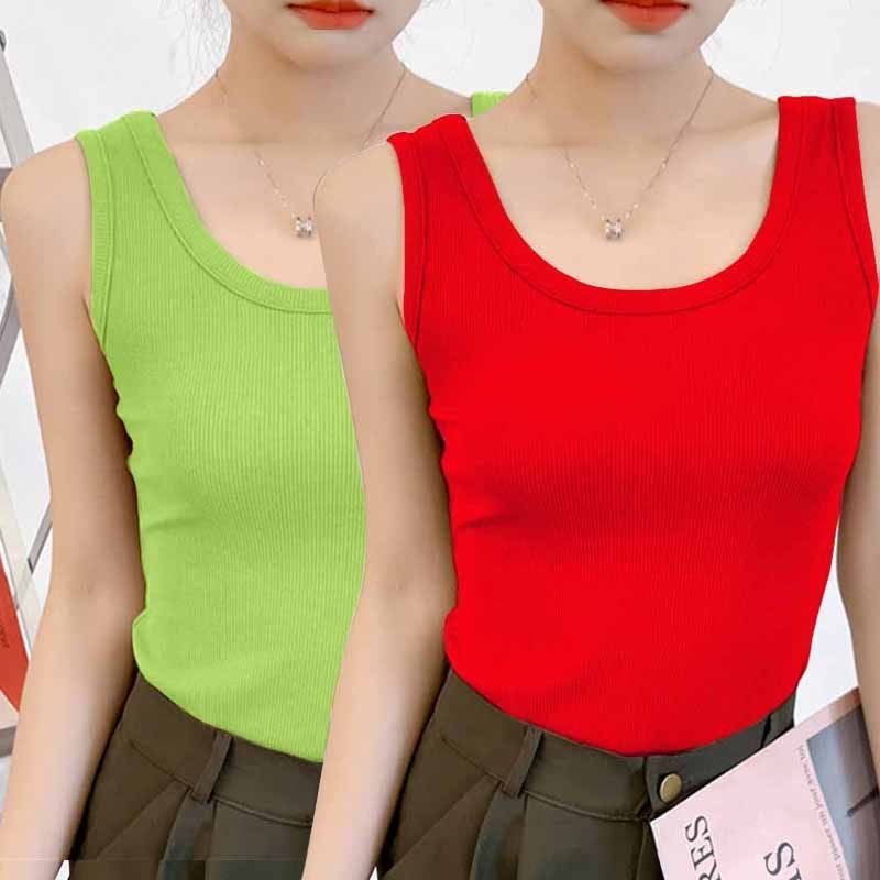 Single Two-Piece Modal Threaded Spring Bottoming Vest Women Small Sling ...