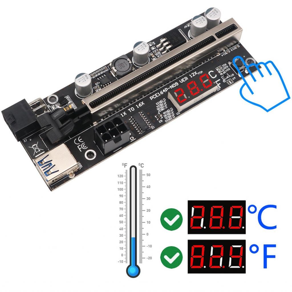 Superparis PCIe Riser Adapter Card Temperature Sensor Overcurrent ...