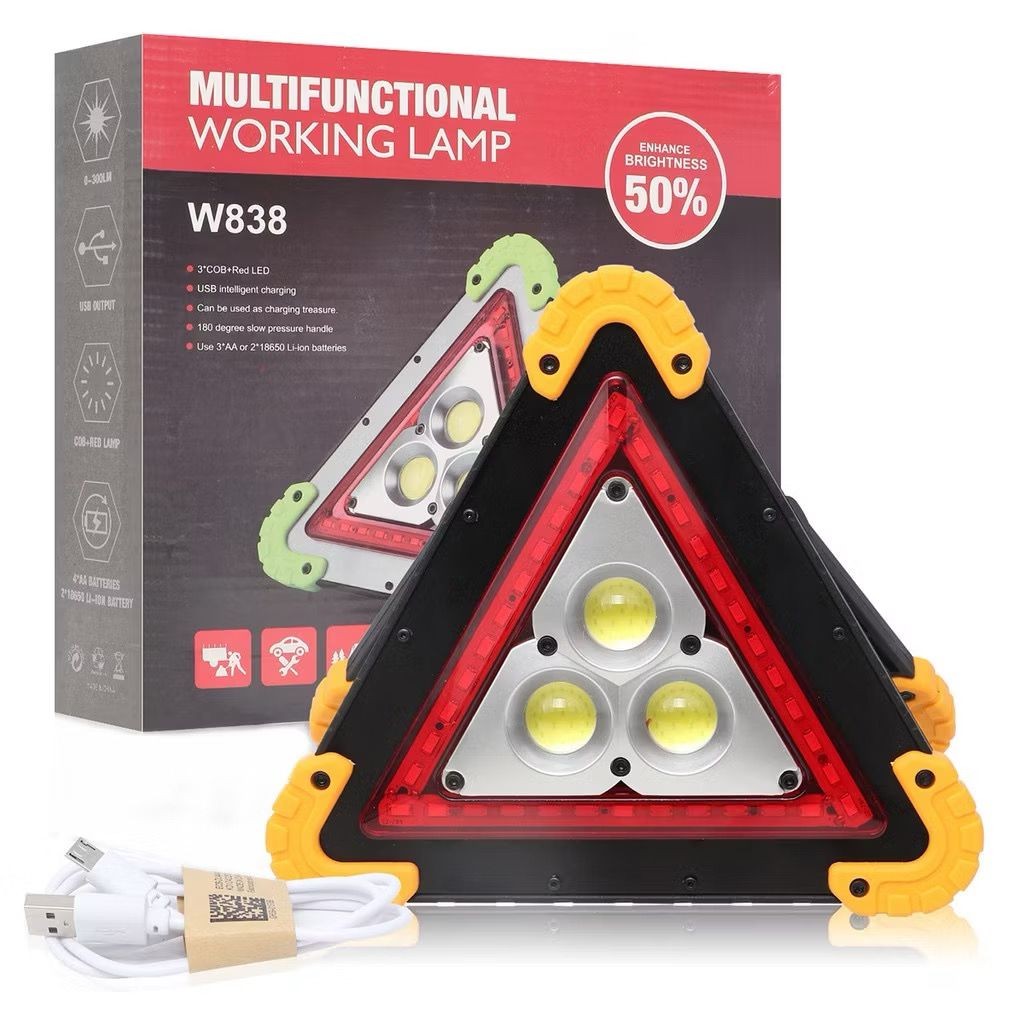 LL303 Solar Rechargeable Triangle LED Emergency Light Car Breakdown ...