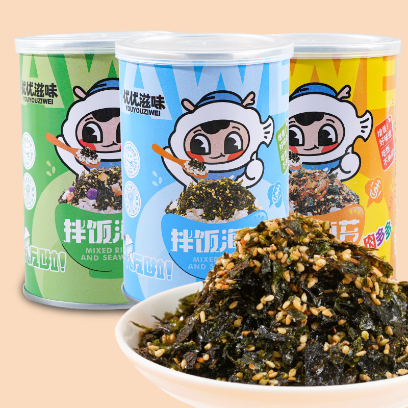 Snack youyou rasa Zhi rumput laut bibimbap rumpai laut goreng nasi ...