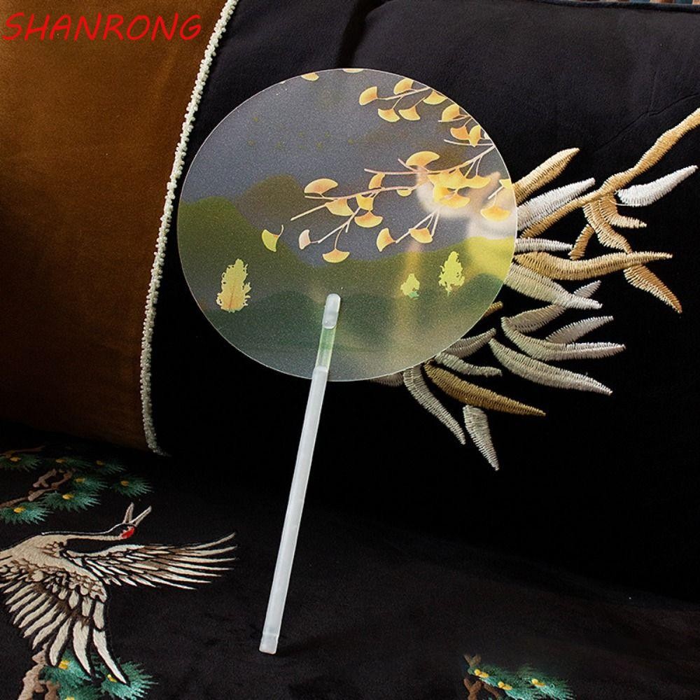 SHANRONG Ancient Long-handled Fan, Frosted Fan Handle High-looking ...