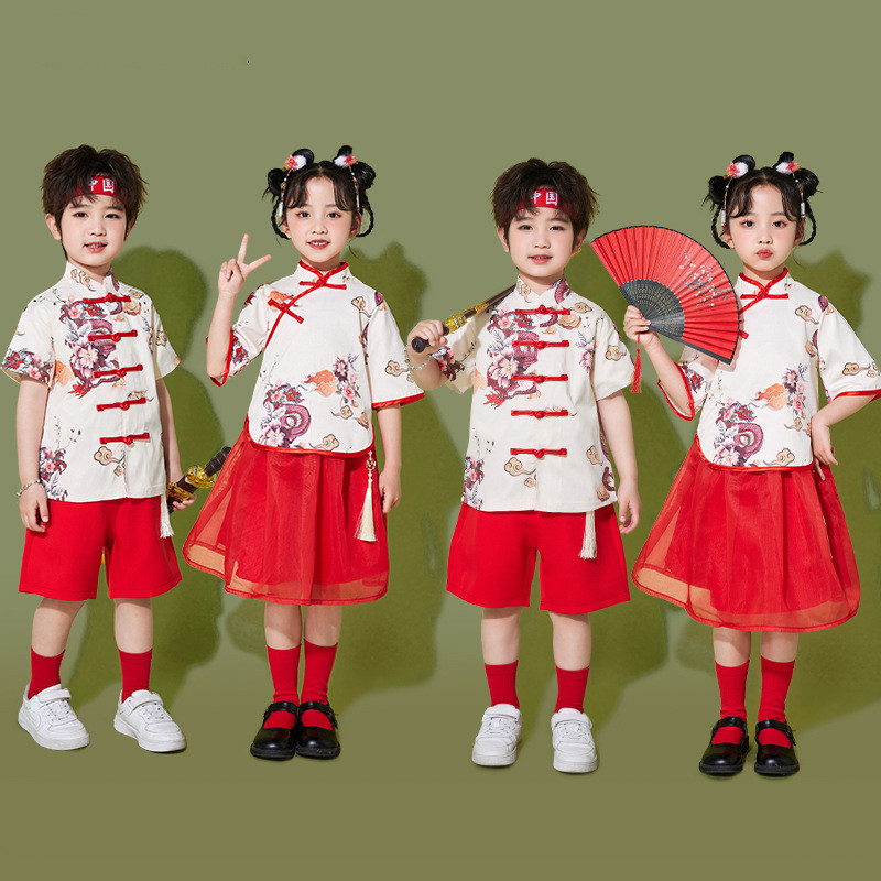 Chinese New Year Clothes Boys Cheongsam 2pcs Baby Boys Girls Cheongsam ...