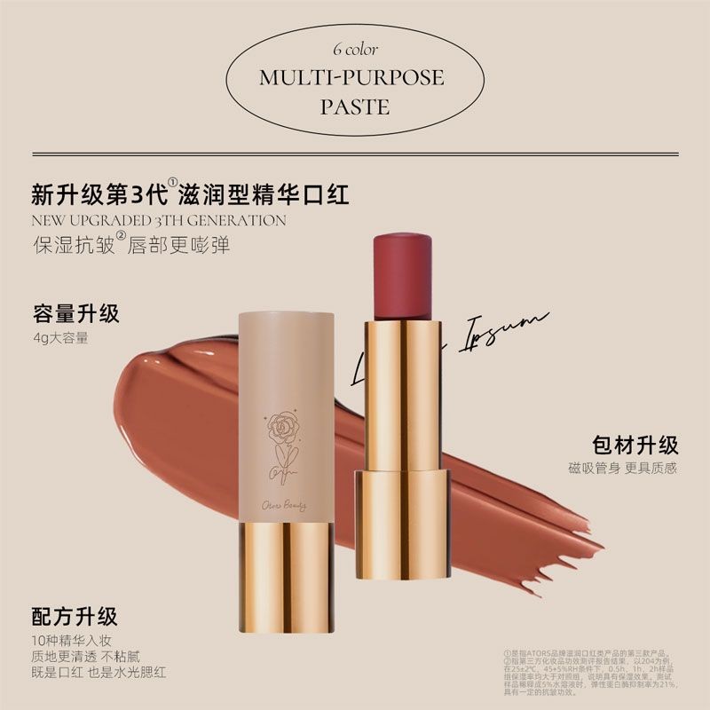 Ators Rose Essential Oil Lipstick Water Light Student Pseudo-Face Niche ...