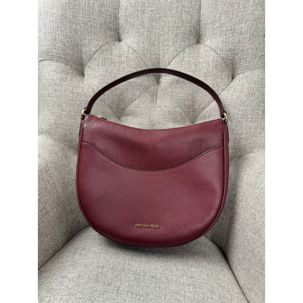 MK Dover Large Half Moon Shoulder Bag in Oxblood (35F4G4DL9L) | Shopee ...