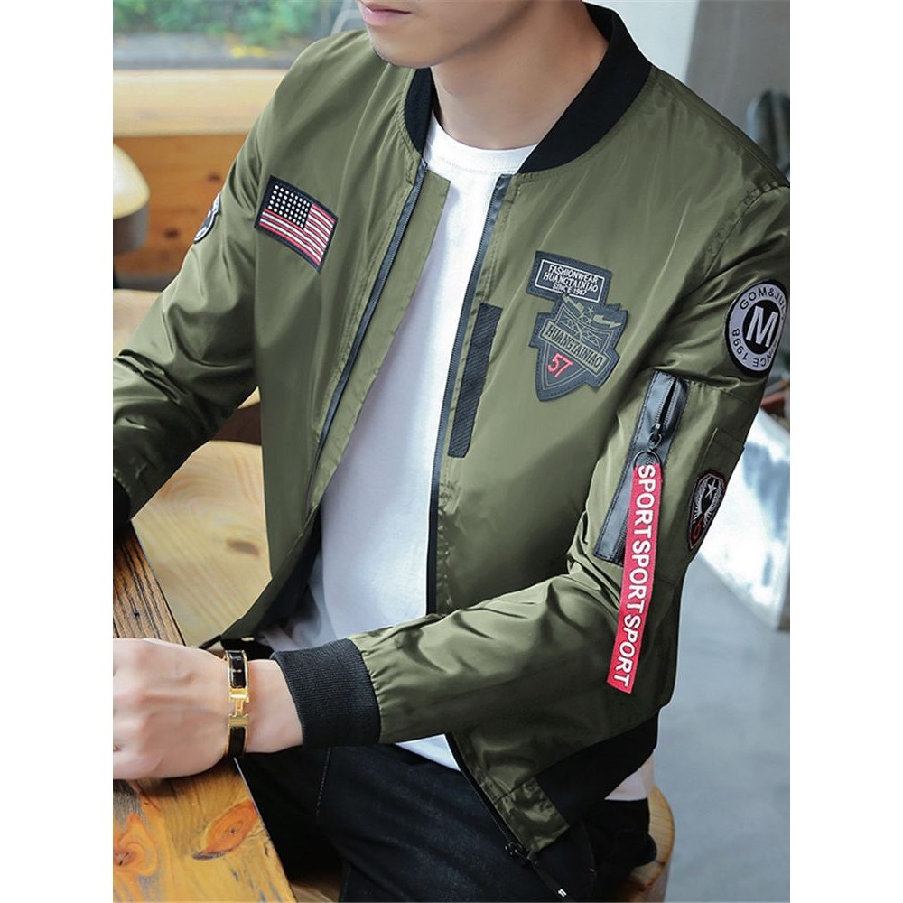 Bomber Jacket Korean explosion men's jacket 4 color thin explosion ...