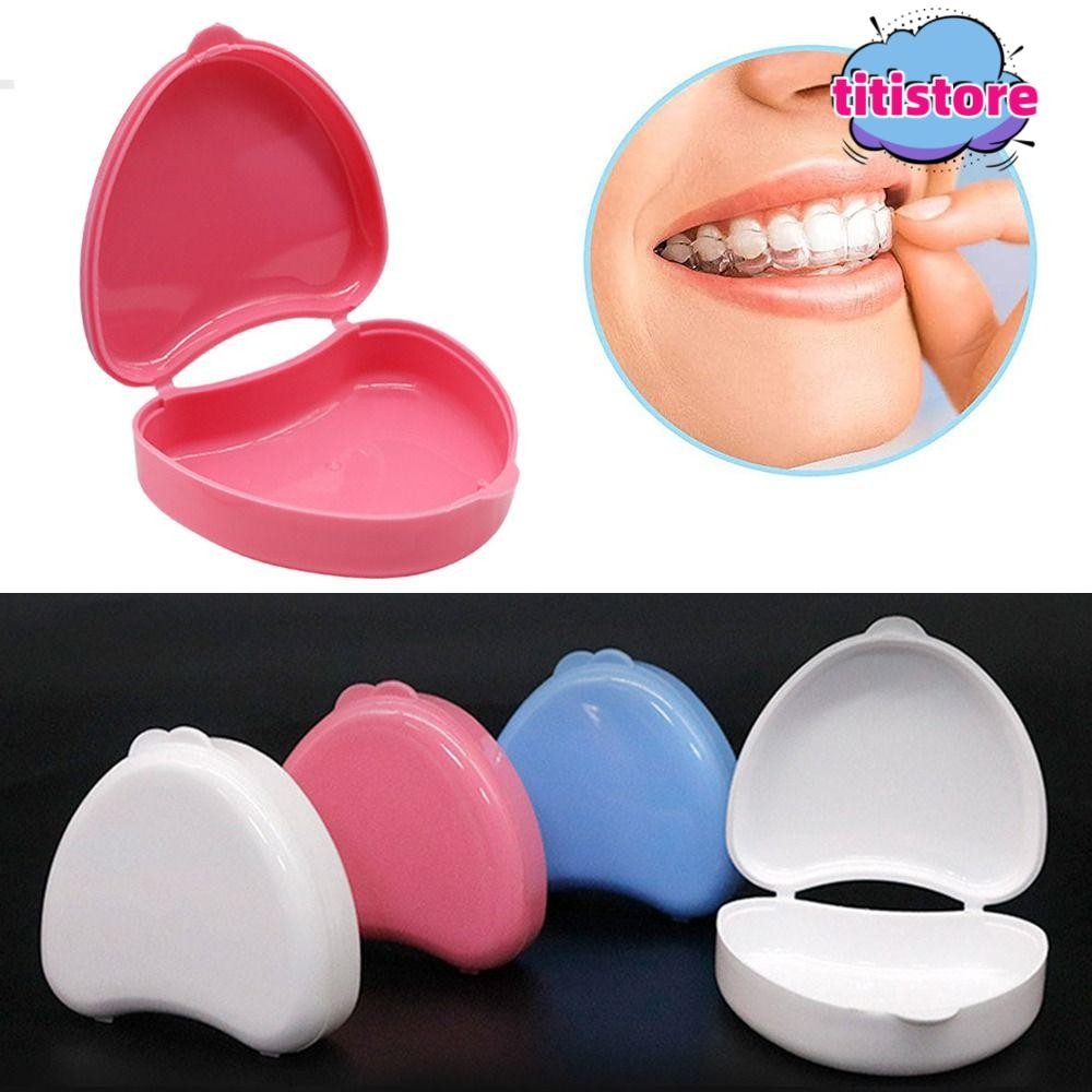 TITISTORE Denture Tray Box, Portable Plastic Retainer , Teeth Container ...