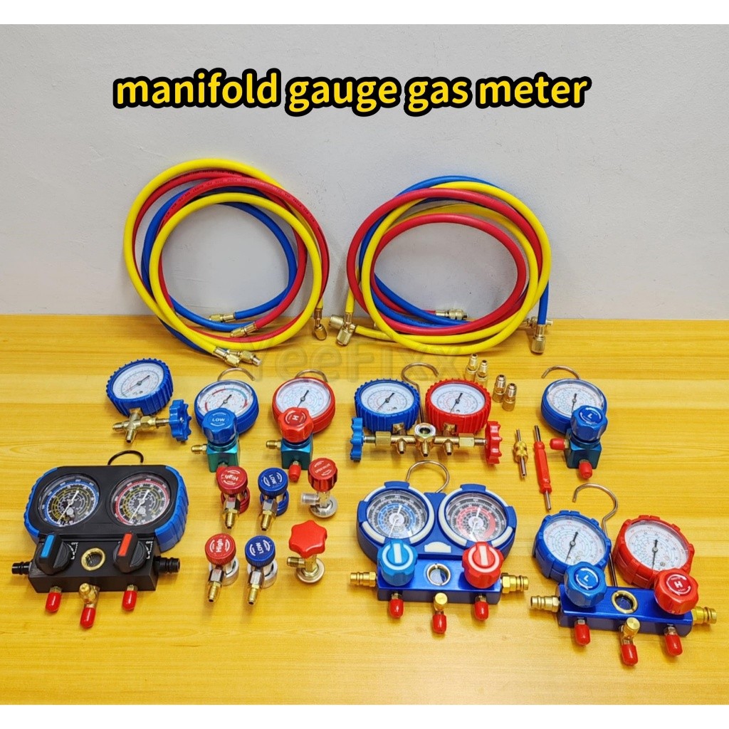 YeeFixx (Analog) manifold gauge refrigerant gas meter double / single ...
