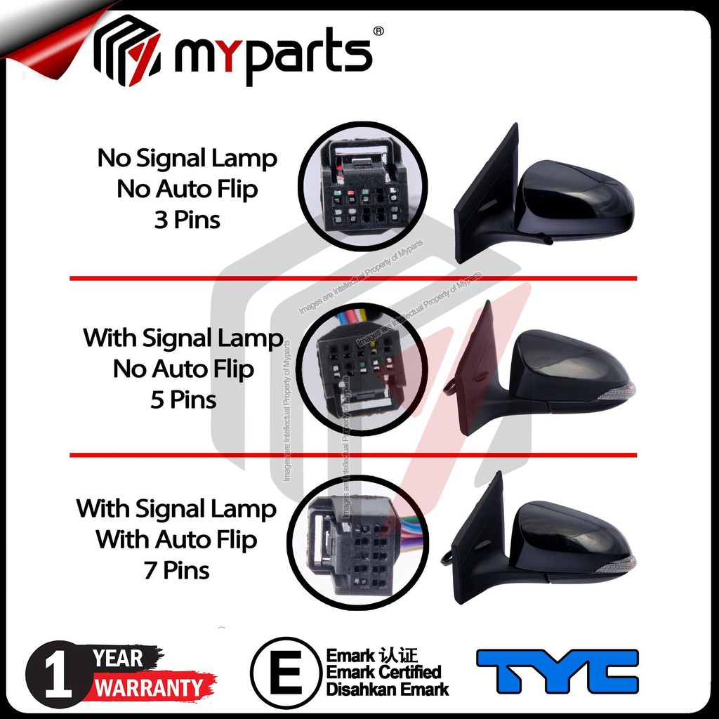 TYC Toyota Vios NCP150 KELI 2013-2018 (No/With Signal, No/With Auto ...