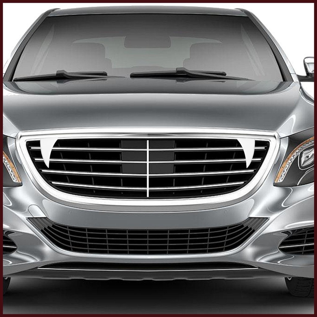 3D Car Teeth Decor 1 Pair 3D Fangs Decor Car Front Grille Teeth Vehicle ...